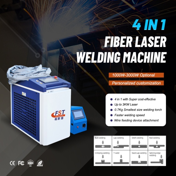 China 4 in 1 Multifunction 1500w 2000w 3000w Fiber Laser Welder Handheld Laser Welding Machine ...